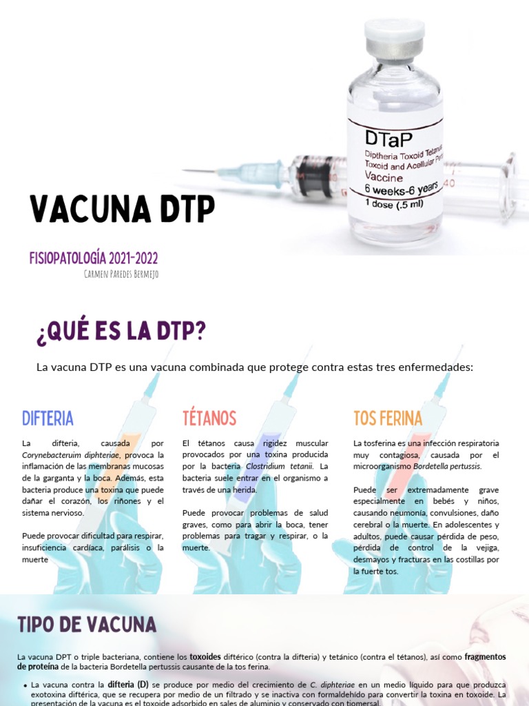 Información sobre la vacuna DTP | PDF | Inmunología | Ciencias de la Salud