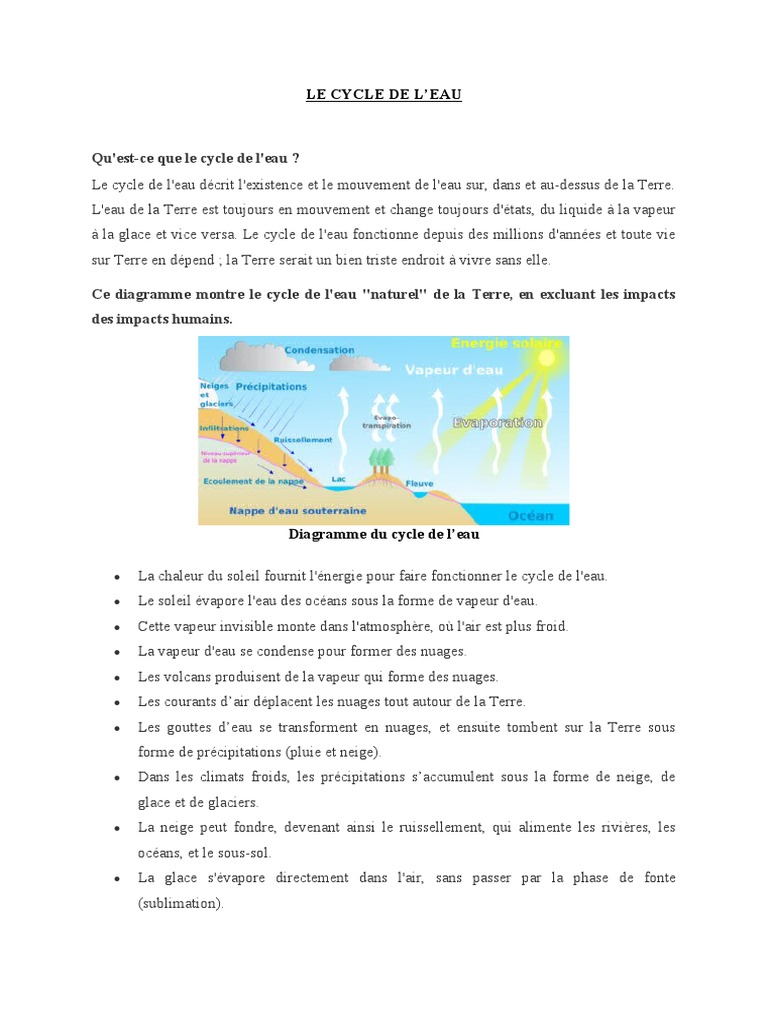 Comprendre le cycle de l'eau | PDF | Cycle de l'eau | Précipitation