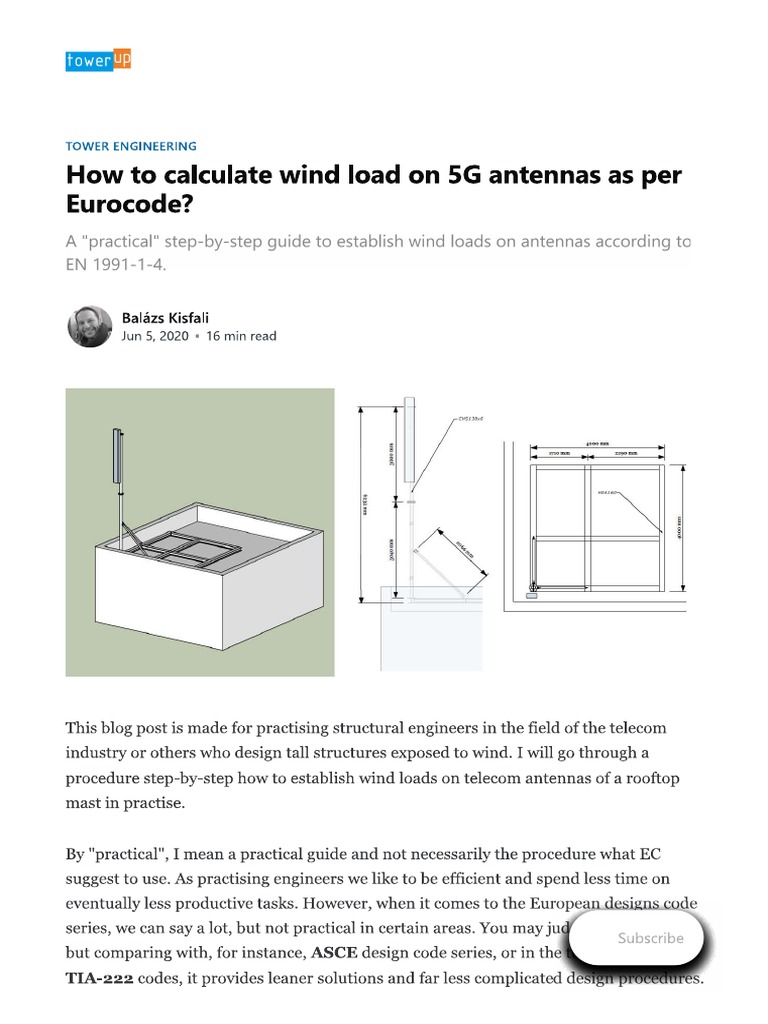 How To Calculate Wind Load On 5G Antennas As Per EUROCODE | PDF