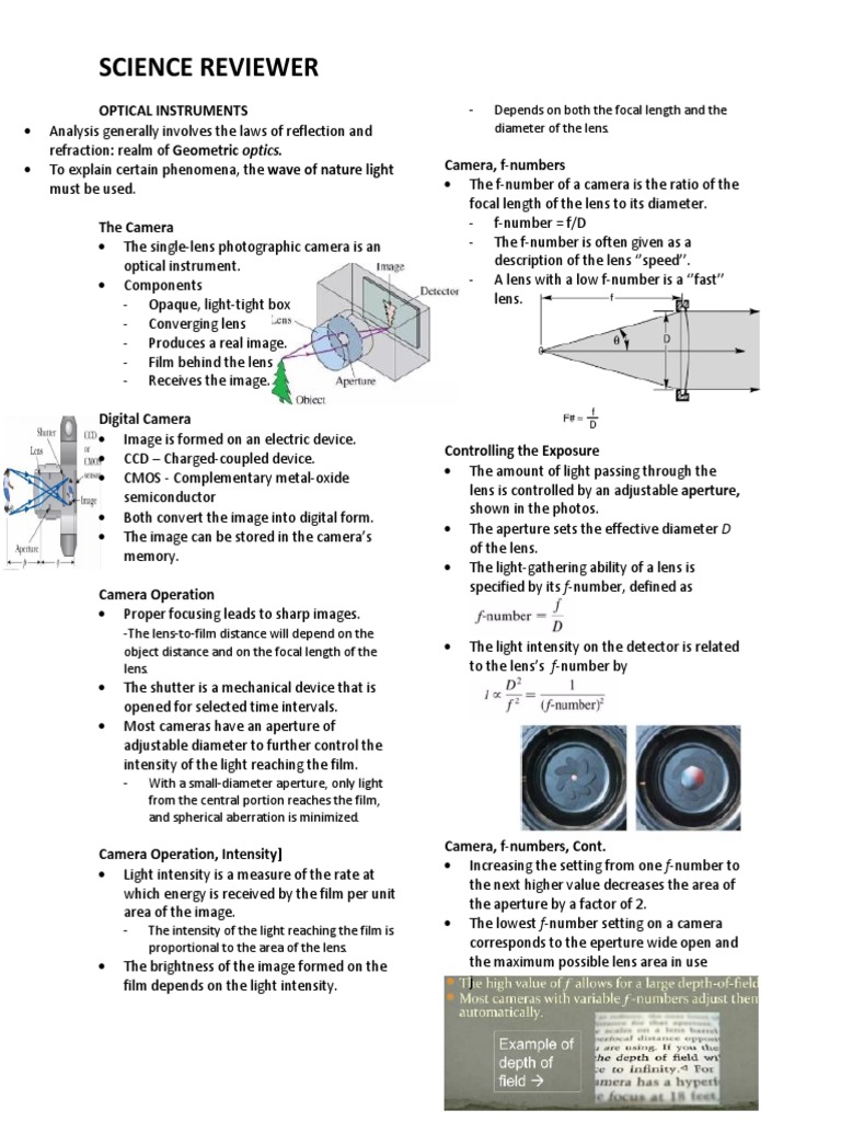 Science Reviewer Optical Instruments | PDF | Angular Resolution | Eye