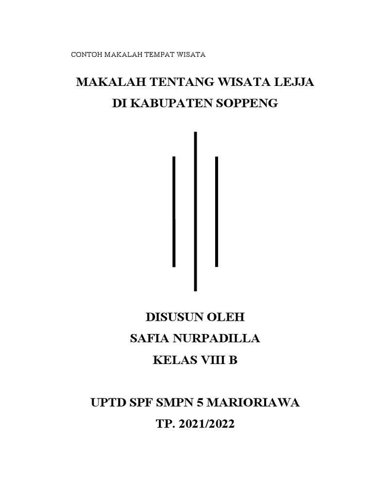 Contoh Makalah Tempat Wisata | PDF