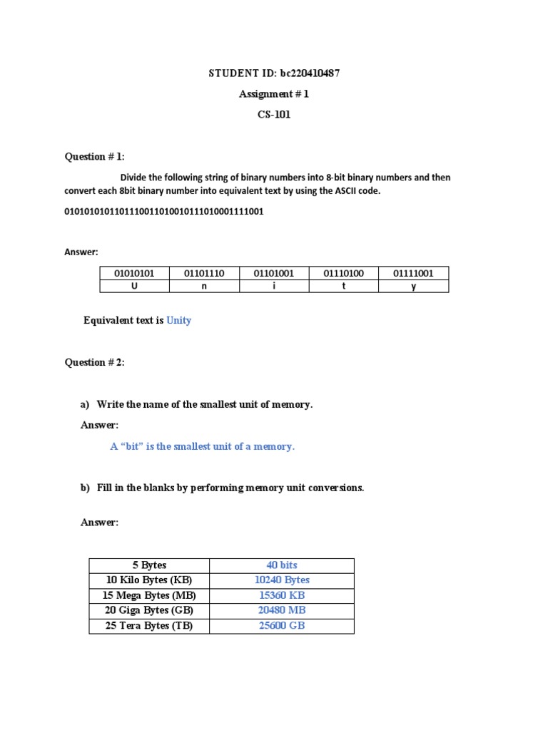 CS-101 Assignment 1 | PDF