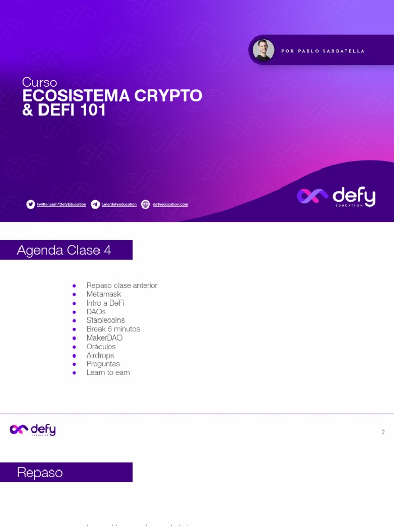 Ecosistema Crypto & DeFi 101 - Clase 04 - 2022.03. | PDF | Tecnología financiera | Finanzas y ...