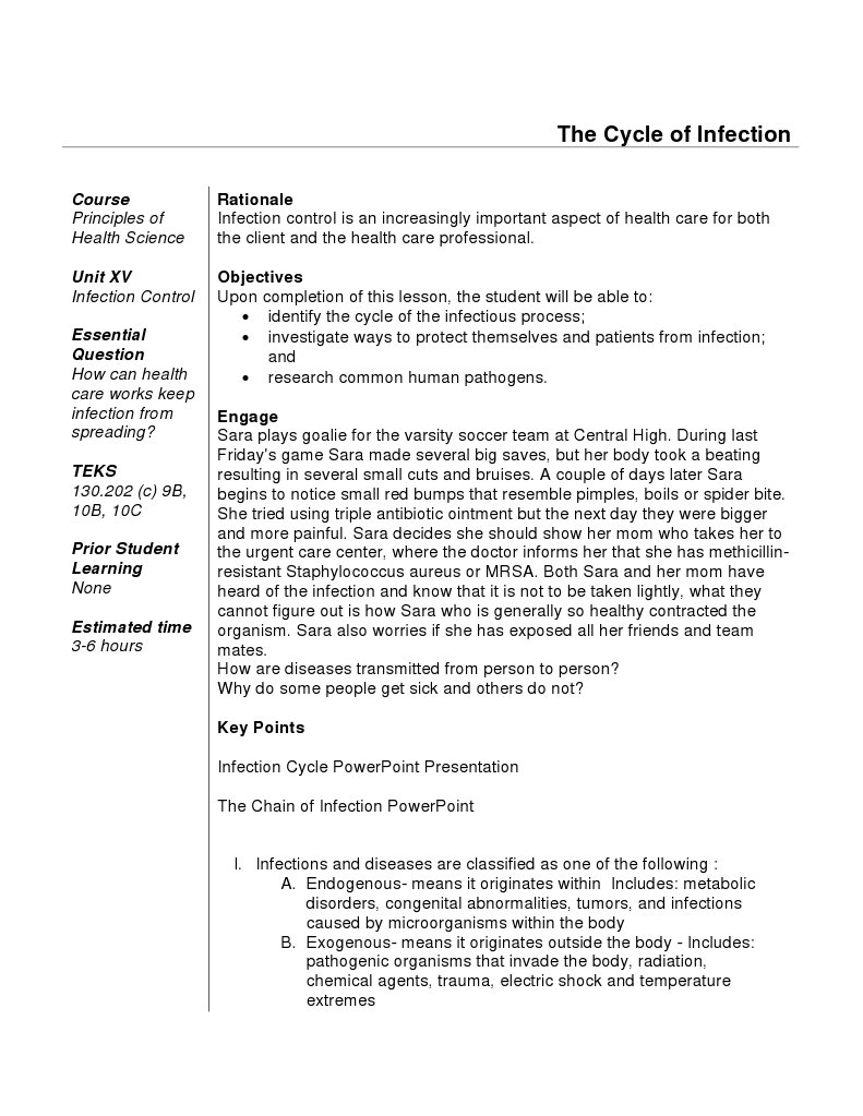 Cycle of Infection | PDF | Infection | Pathogen