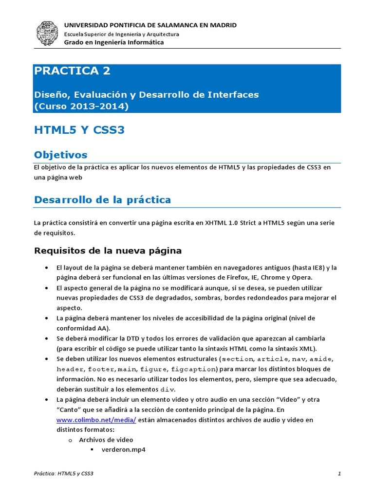 Practica02 HTML5-CSS3 | PDF | HTML | HTML5