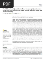 Food Frequency Questionnaire (FFQ) | PDF | Food And Drink | Health Sciences
