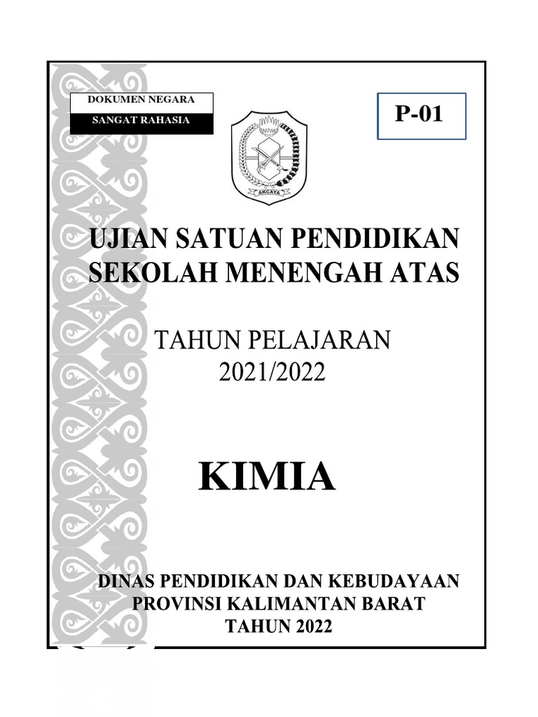 Naskah Soal Kimia-P-01 | PDF | Metode & Bahan Ajar | Teknologi & Rekayasa