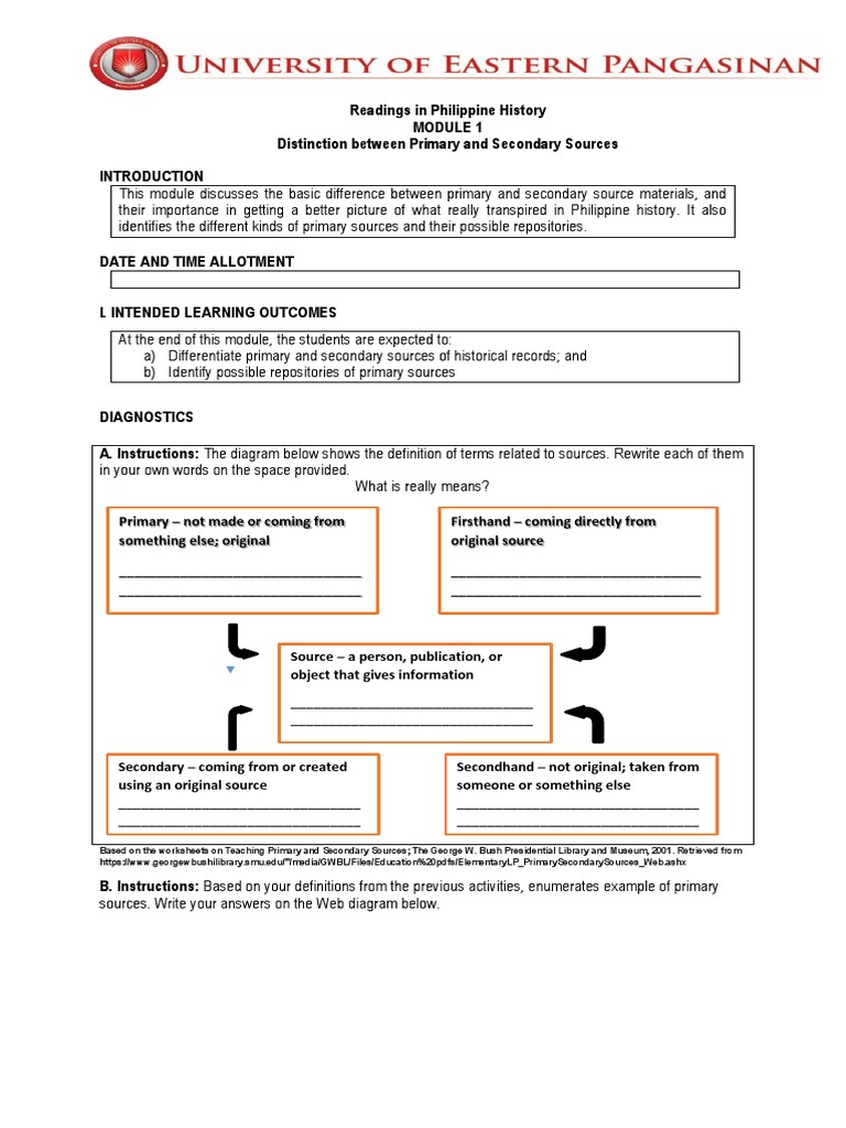 Module 1 | PDF | Primary Sources | Evidence