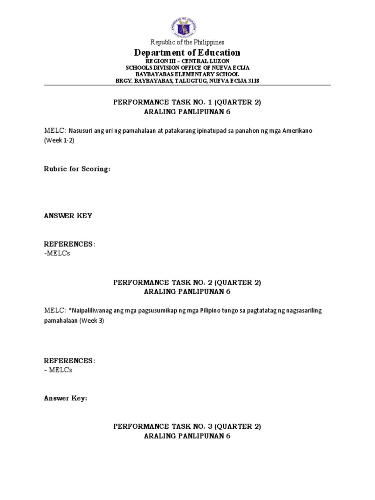 Performance Task Ap 6 Q2 | PDF