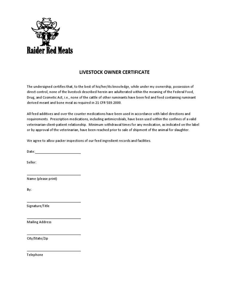 Ownership Certificate | PDF