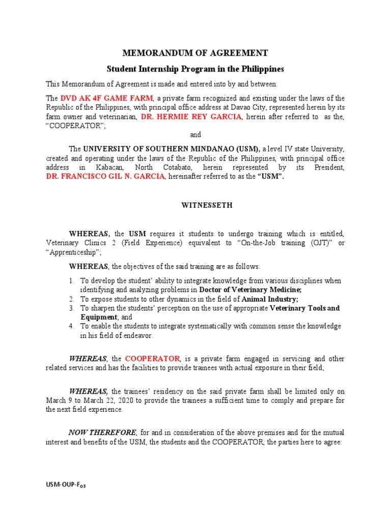 New Format of MOA | PDF