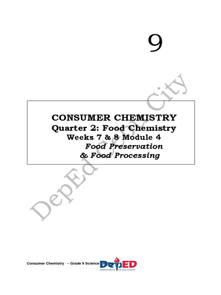 Q2 Weeks7 8 Module4 Conchem SSElective | PDF | Food Preservation | Foods