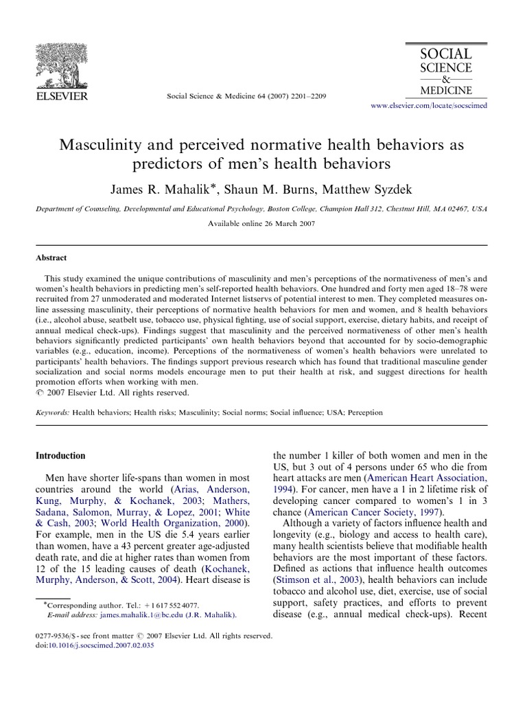 08 - Mahalik - Masculinity and Perceived Normative Health Behaviors As ...