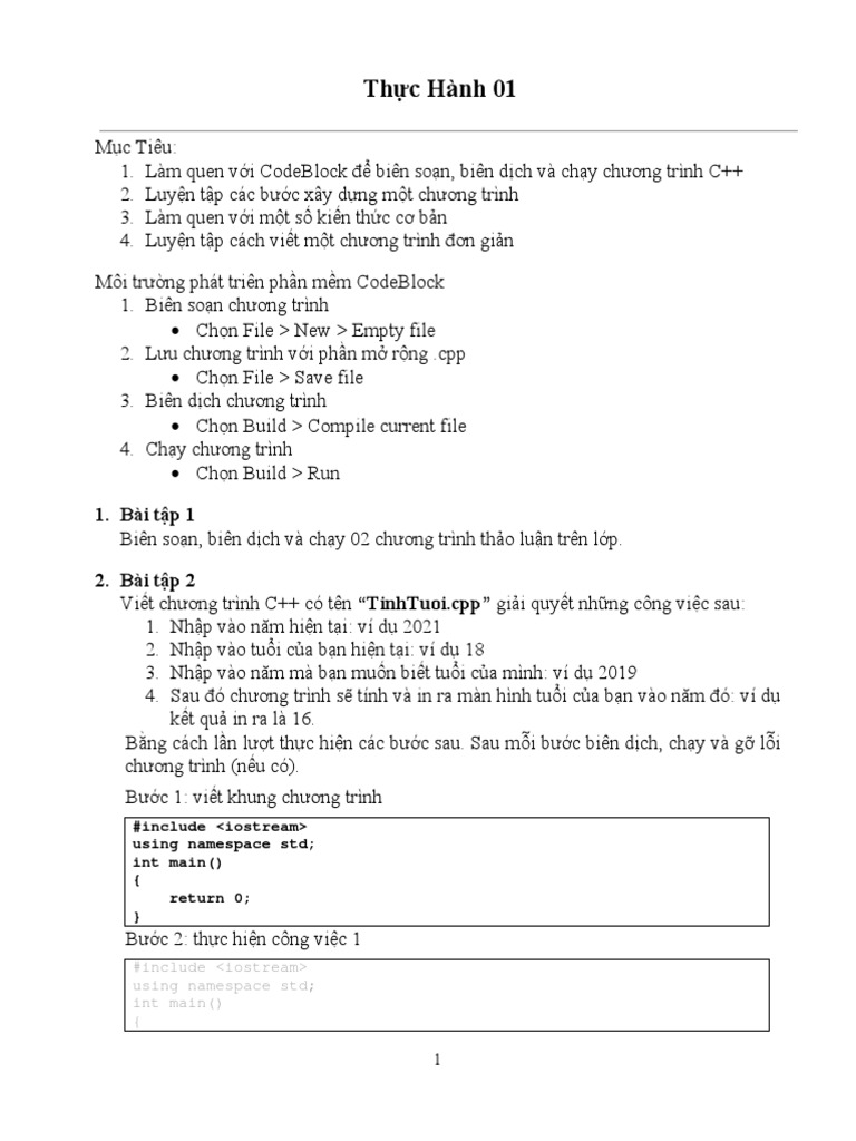 Lab01 - Introduction | PDF