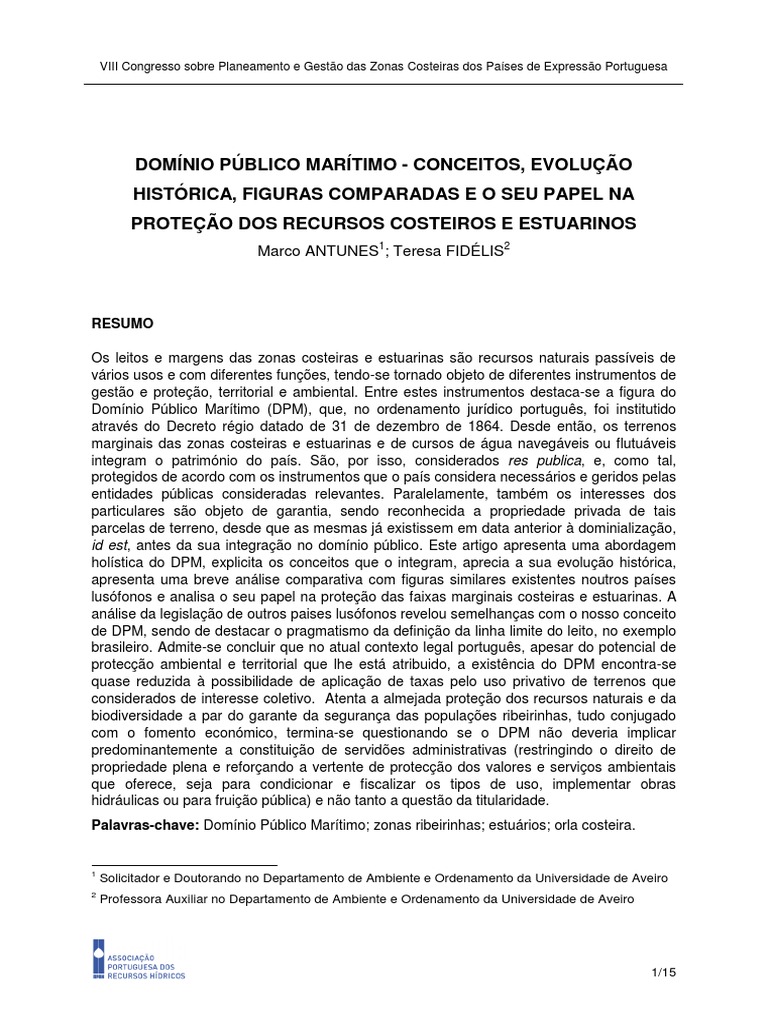 Domínio Público Marítimo - Conceitos, Evolução | PDF | Portugal ...
