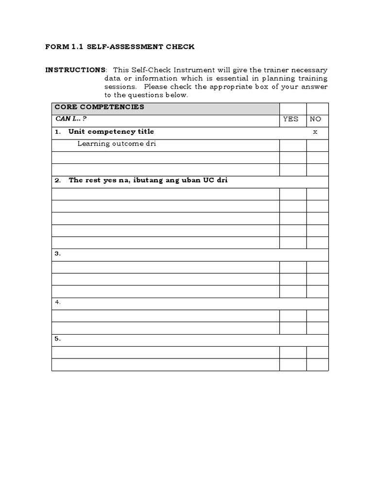 Determining Trainee Training Requirement Form 1 1 To 1 4 Pdf