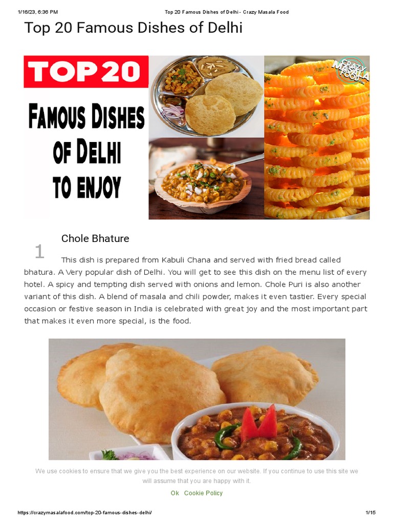 Top 20 Famous Dishes of Delhi - Crazy Masala Food | PDF | Indian ...