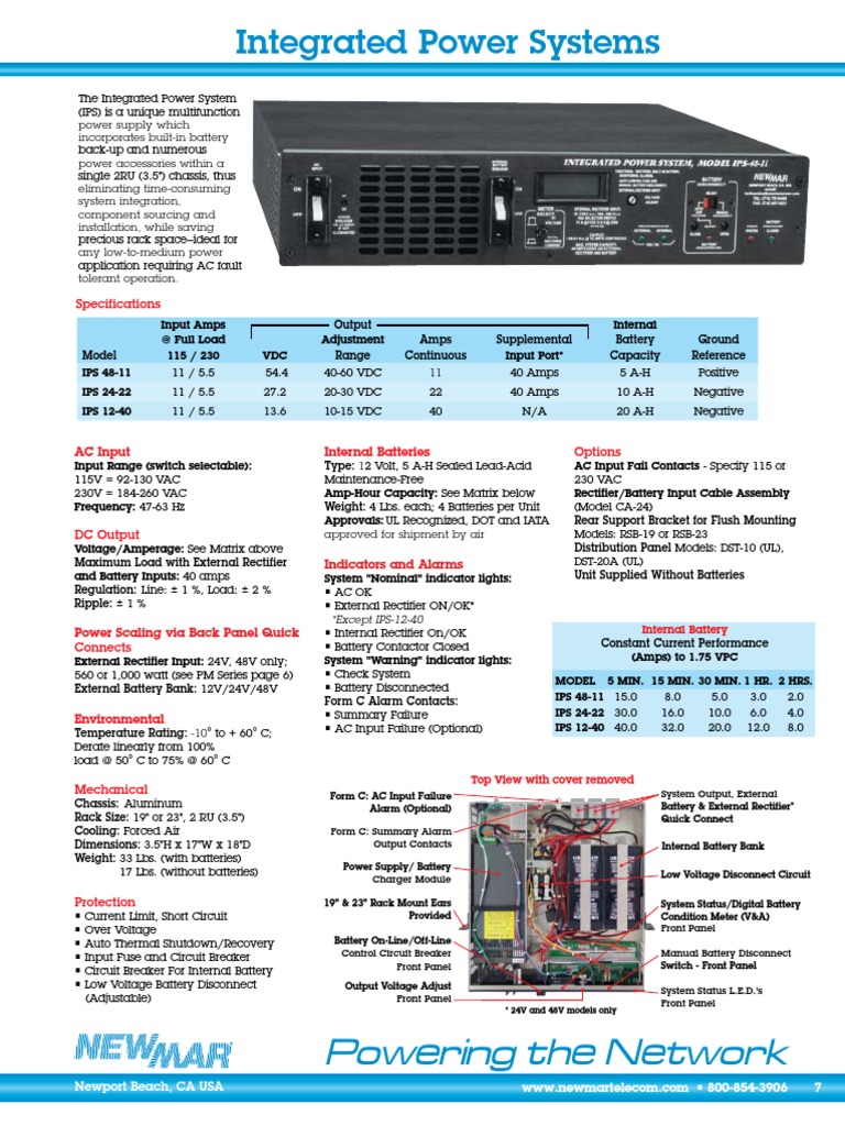 Integrated Power System Specs | PDF | Rectifier | Power Supply