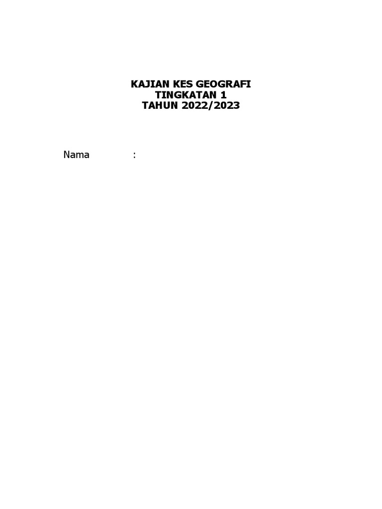 Projek Geografi - Format Word | PDF