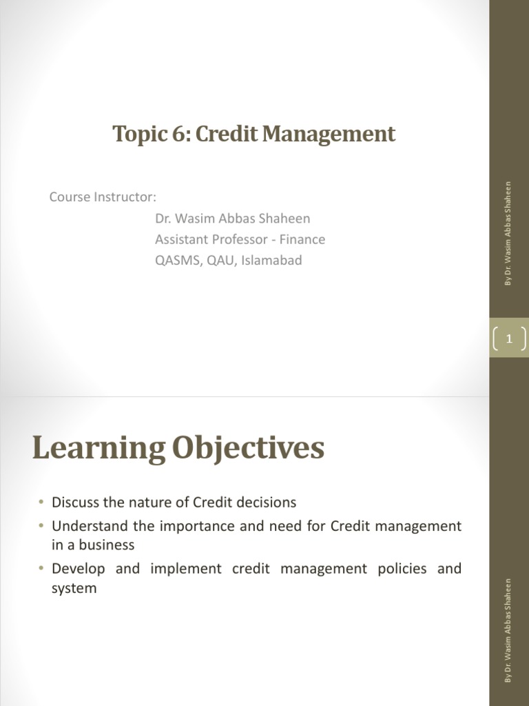 Topic 6 - Credit Management Slides | PDF | Credit | Finance & Money ...