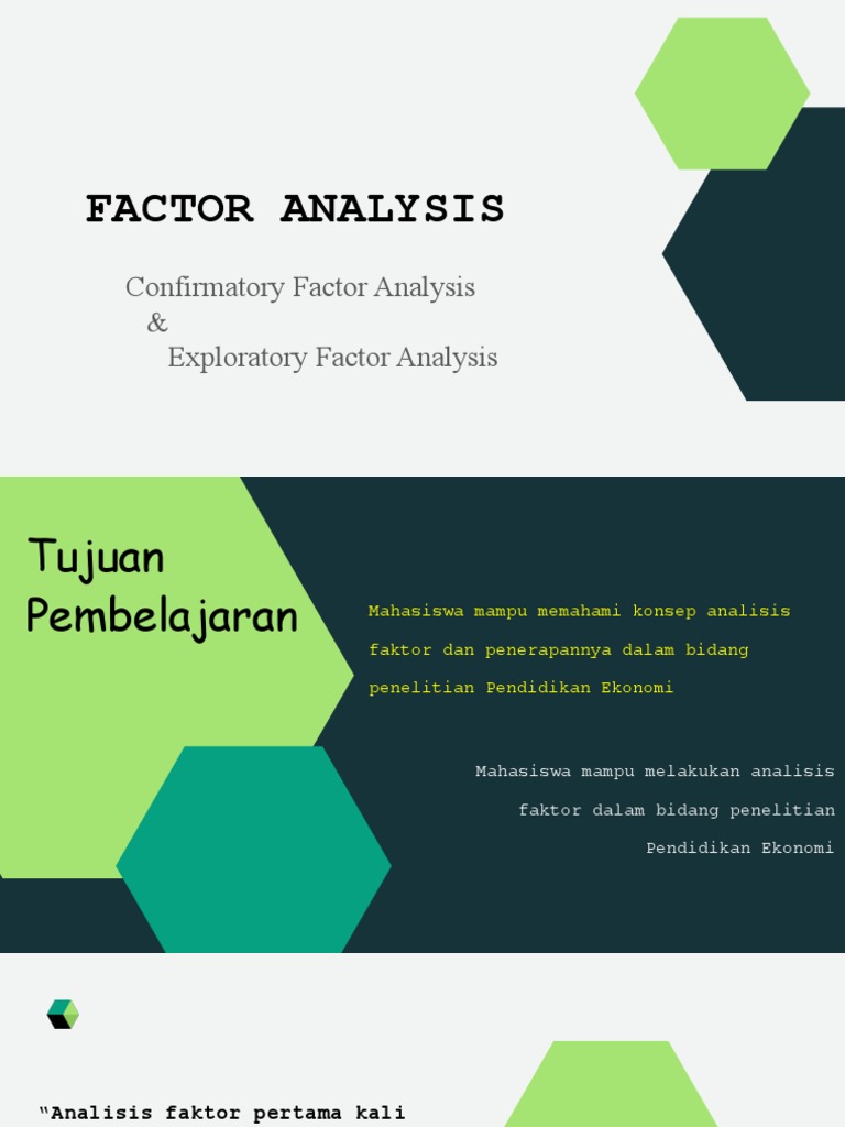 ANALYSIS FACTOR Exploratori Factor Analysis & Confirmatori Factor Analysis | PDF