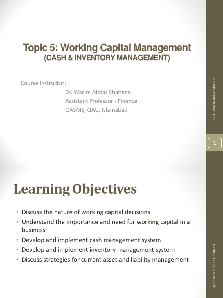 Topic 5 - Working Capital Management Slides | PDF | Working Capital ...