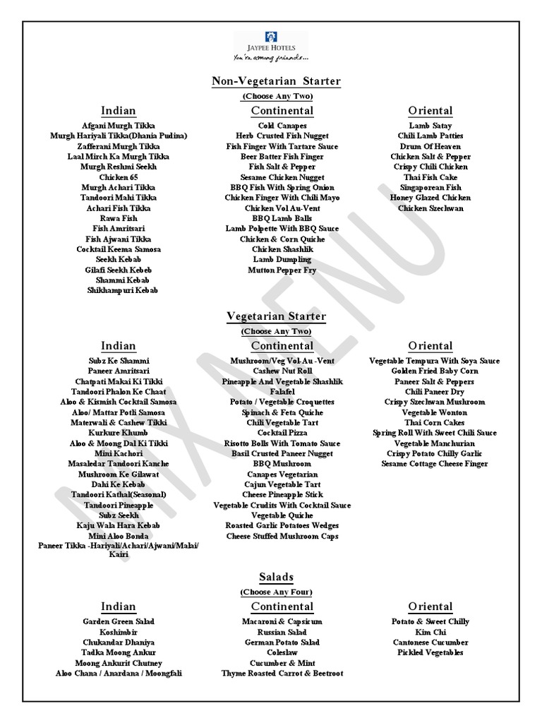 Corp Mix Menu | PDF | Lamb And Mutton | Tomato Sauce
