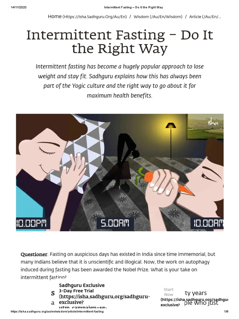 Intermittent Fasting - Do It The Right Way | PDF