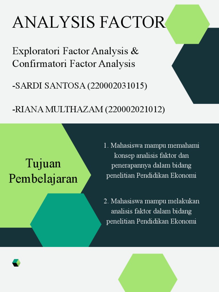 ANALYSIS FACTOR Exploratori Factor Analysis & Confirmatori Factor Analysis | PDF | Komputer