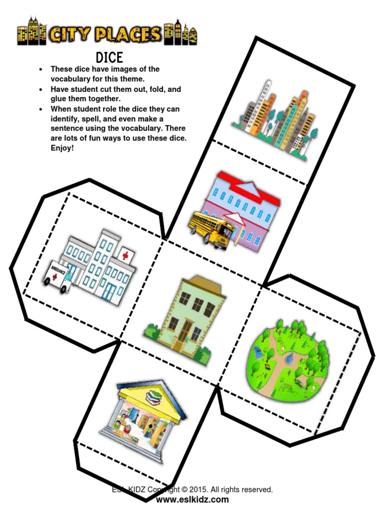 City Places Dice | PDF | English As A Second Or Foreign Language | Pedagogy