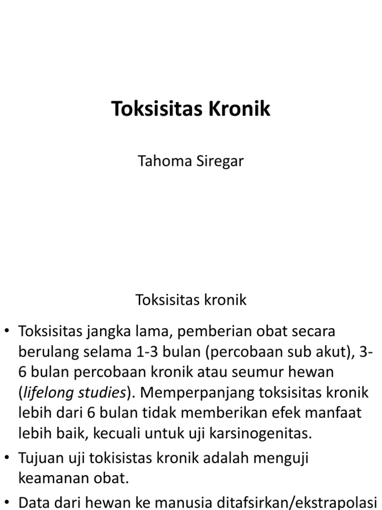 Toksikologi 4, Toksisitas Kronik | PDF