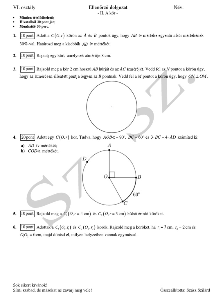 EXI 6 A Kör 2.v. | PDF