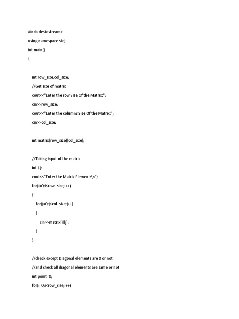 Diagonal Matrix Program Check | PDF Diagonal Matrix Program Check | PDF