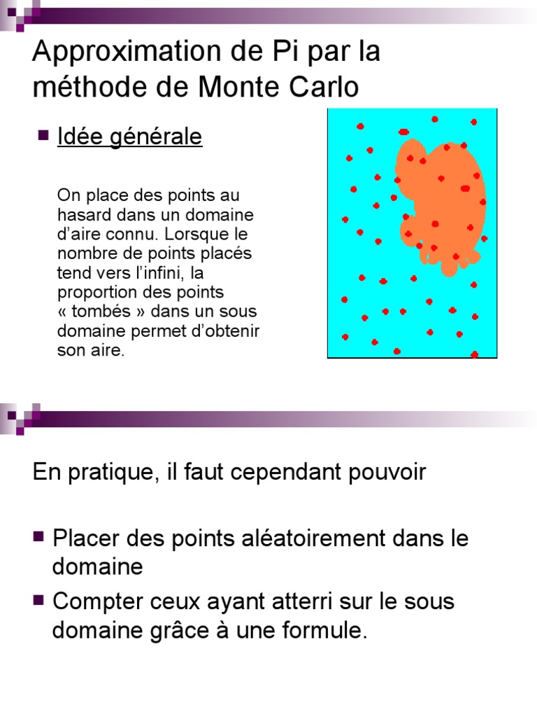 Approximation Pi: Méthode Monte Carlo | PDF | Pi | Méthode de Monte-Carlo