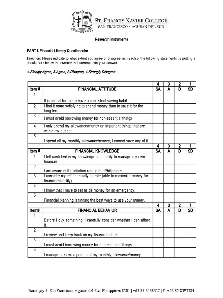 4-Stongly Agree, 3-Agree, 2-Disagree, 1-Strongly Disagree | PDF
