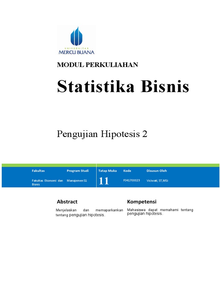 Modul 11 Statbis Obe Vici | PDF | Metode & Bahan Ajar