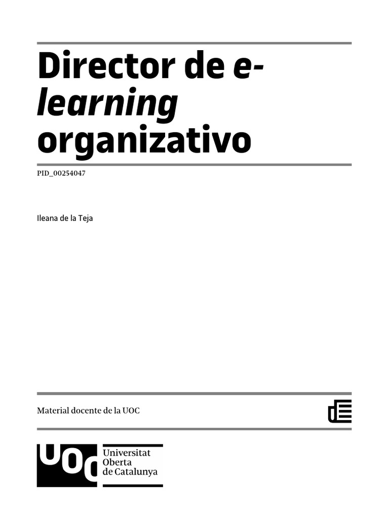 1.2 Director de Elearning Organizativo | PDF | Aprendizaje | Internet
