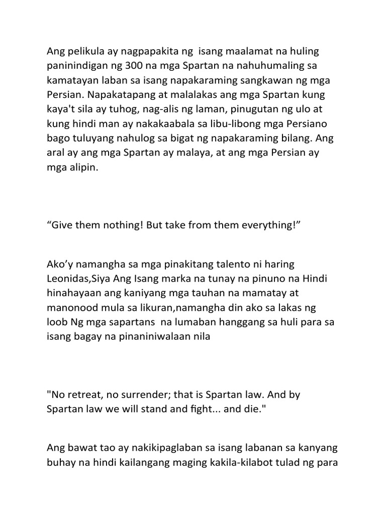 Ang Pelikula Ay Nagpapakita NG Isang Maalamat Na Huling Paninindigan NG 300 Na Mga Spartan Na ...