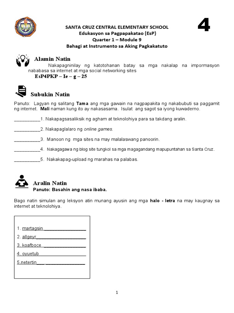 day-1-pm-EsP4-q1-module-9.docx ESP JAN | PDF