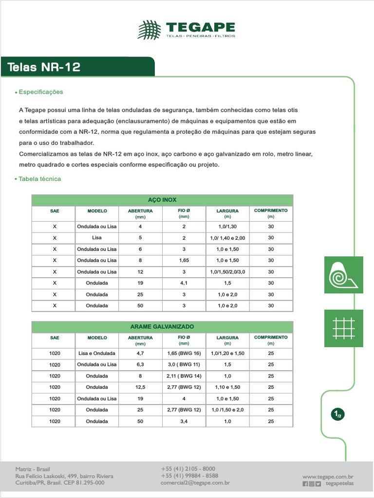 Telas NR 12 Tegape | PDF | Materiais de construção | Aço