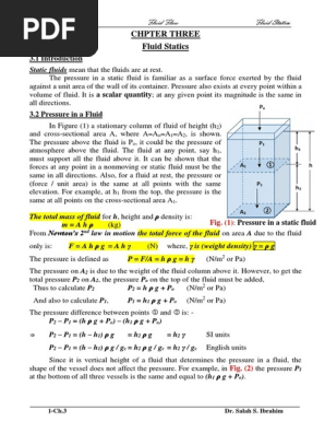 Static Fluid Pressure P Calculator