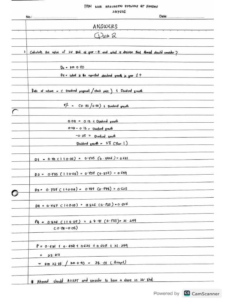 Answer Quiz 2 | PDF