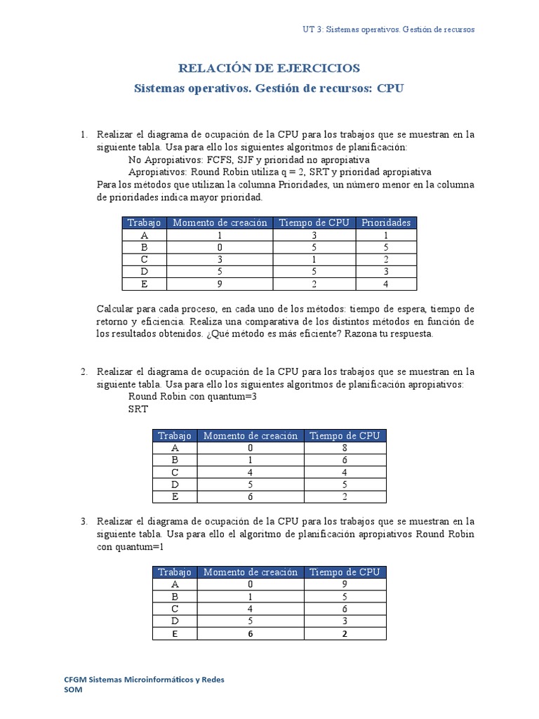 Relación de Ejercicios - Tema 3 - CPU | PDF | Informática teórica | Algoritmos y Estructuras de ...