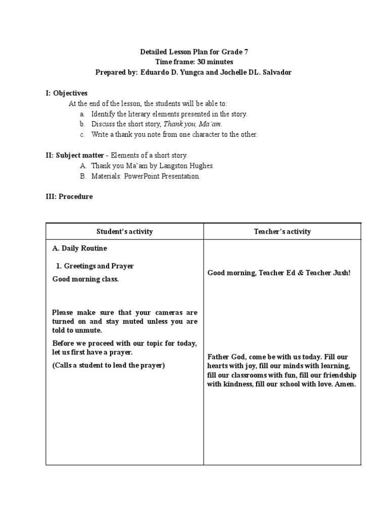 25661983 | PDF | Plot (Narrative) | Lesson Plan