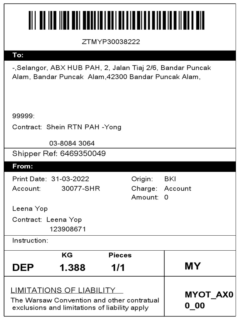 Returnlabel 6469350049 | PDF