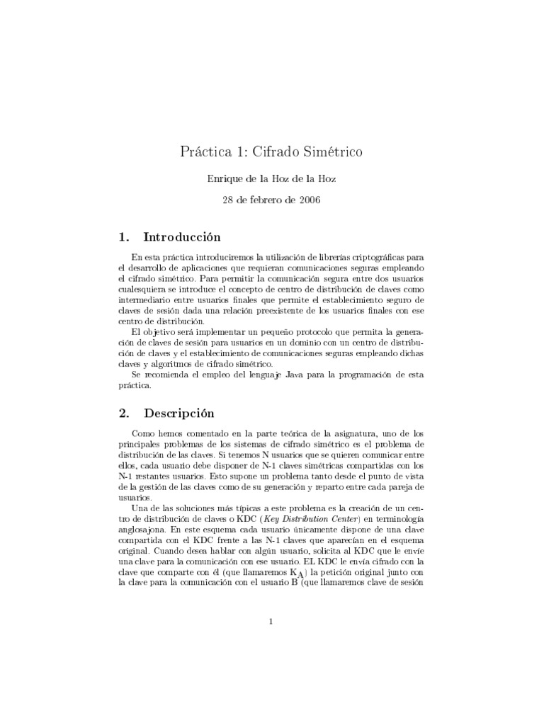 Cifrado Simetrico en Java | PDF | Clave (criptografía) | Criptografía