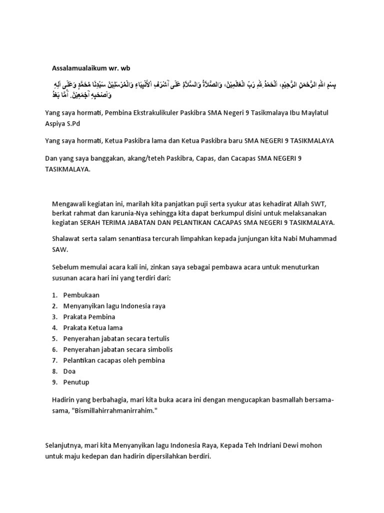 Teks MC Sertijab | PDF