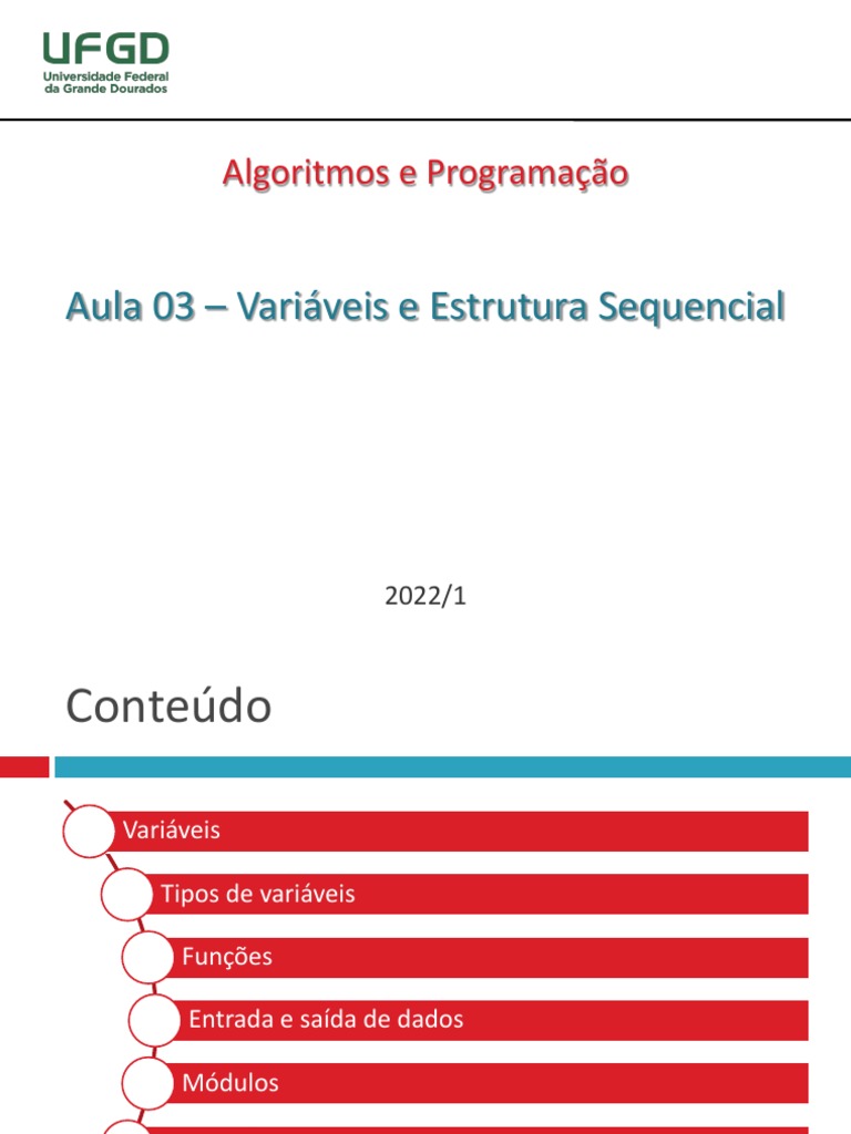 Variáveis e Estrutura Sequencial em Python | PDF | Python (linguagem de ...