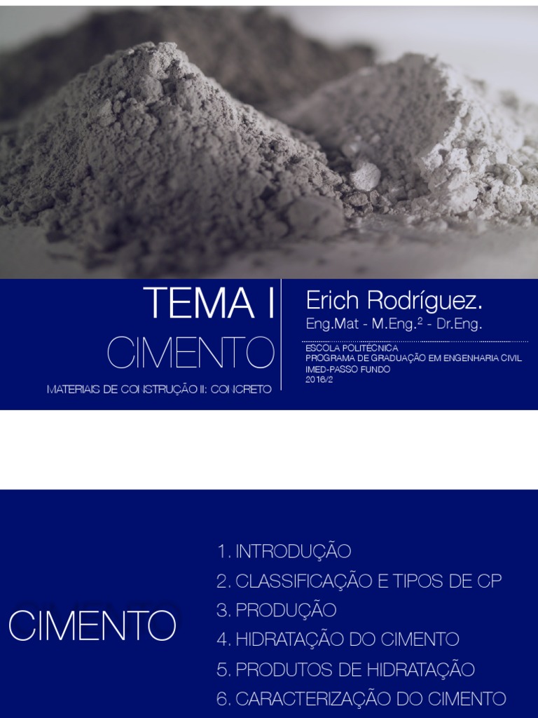 Tema 1 Cimento | PDF | Cimento | Concreto