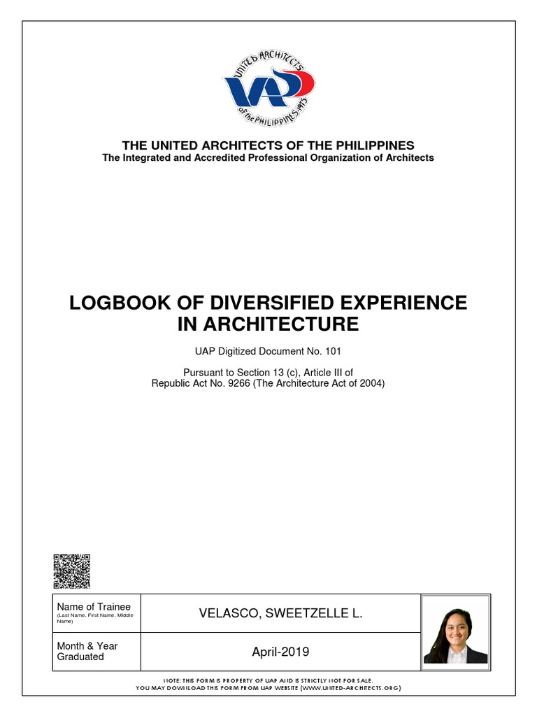 UAP Logbook for Architectural Experience | PDF | Architect
